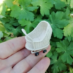 Miniature Wicker Toy Buggy for 1.12 Scale Dolls House Artist Handmade ...