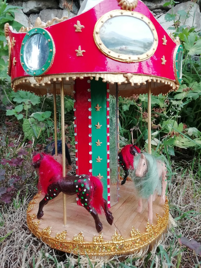 OOAK Miniature 1/12 Carousel 4 Horses Dolls House Artist - Etsy