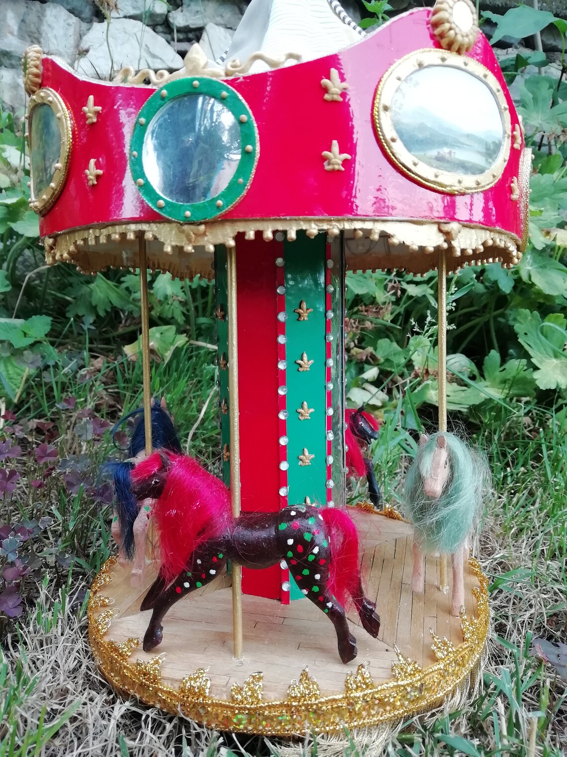 OOAK Miniature 1/12 Carousel 4 Horses Dolls House Artist - Etsy