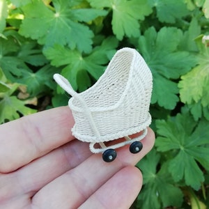 Miniature Wicker Toy Buggy for 1.12 Scale Dolls House Artist Handmade ...