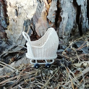 Miniature Wicker Toy Buggy for 1.12 Scale Dolls House Artist Handmade ...