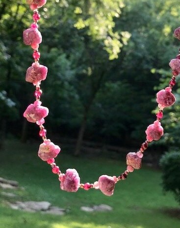 Ruby Nugget Necklace | Raw Ruby Nugget, Pink Tourmaline, and Garnet ...