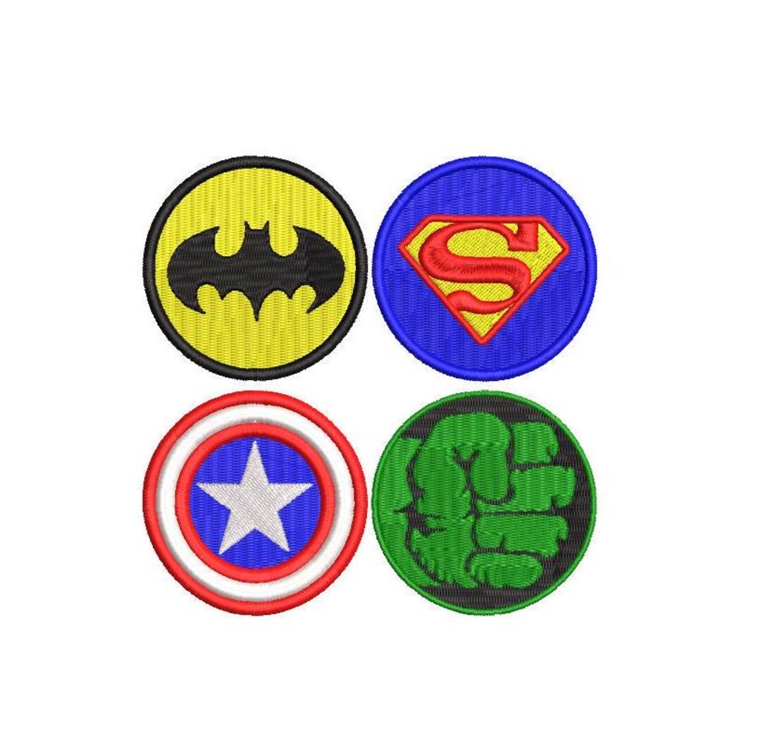 Superhero Batman Hulk Captain America Superman Embroidery Machine ...