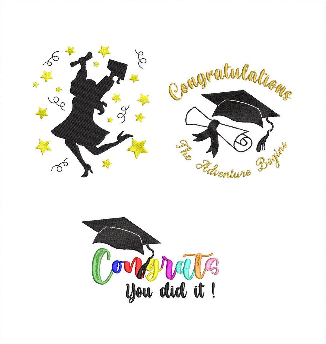 Congratulations Congrats Convocation Graduation Embroidery Machine ...