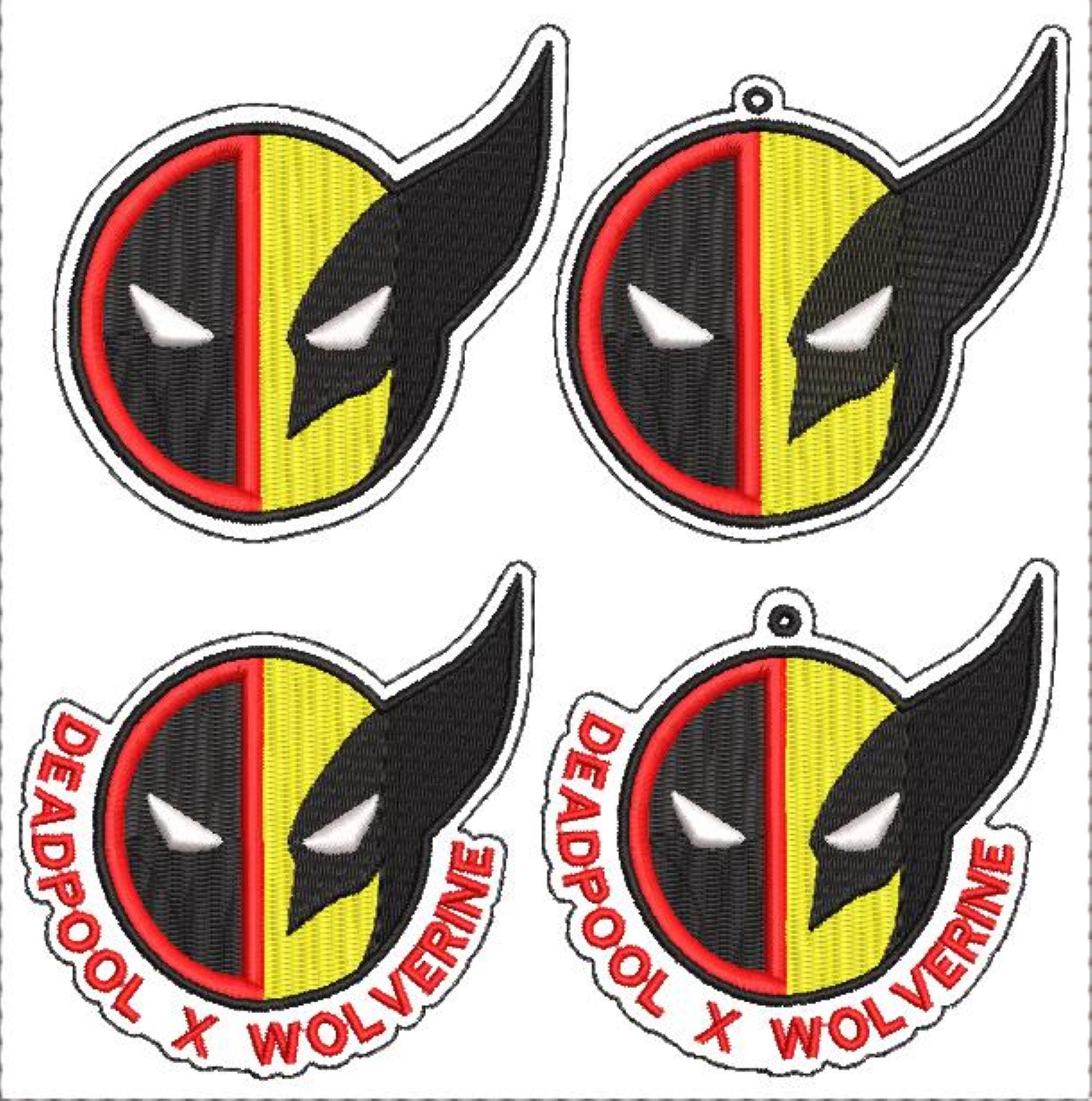 COMBO Deadpool Wolverine Patch & Keychain Embroidery Files Pes,jef,dst ...