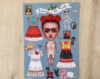 Frida Kahlo Articulate Paper Doll Paper Puppet DIY Printable PDF - Etsy UK