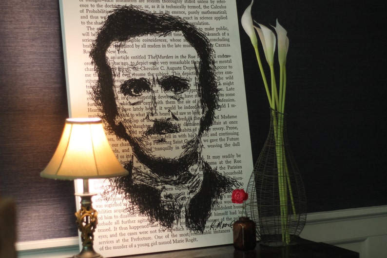 Huge Canvas Print Edgar Allan Poe, Short Story and Pen and Ink - Etsy