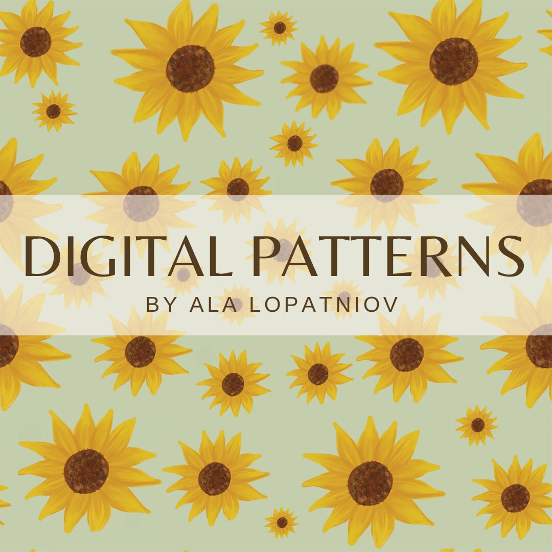 Sunflowers Pattern, Sunflowers Seamless Pattern, Repeat Pattern ...