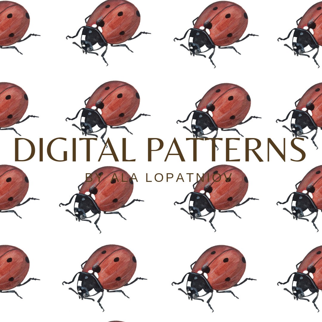 Watercolor Ladybug Pattern, Ladybug Seamless Pattern, Repeat Pattern ...