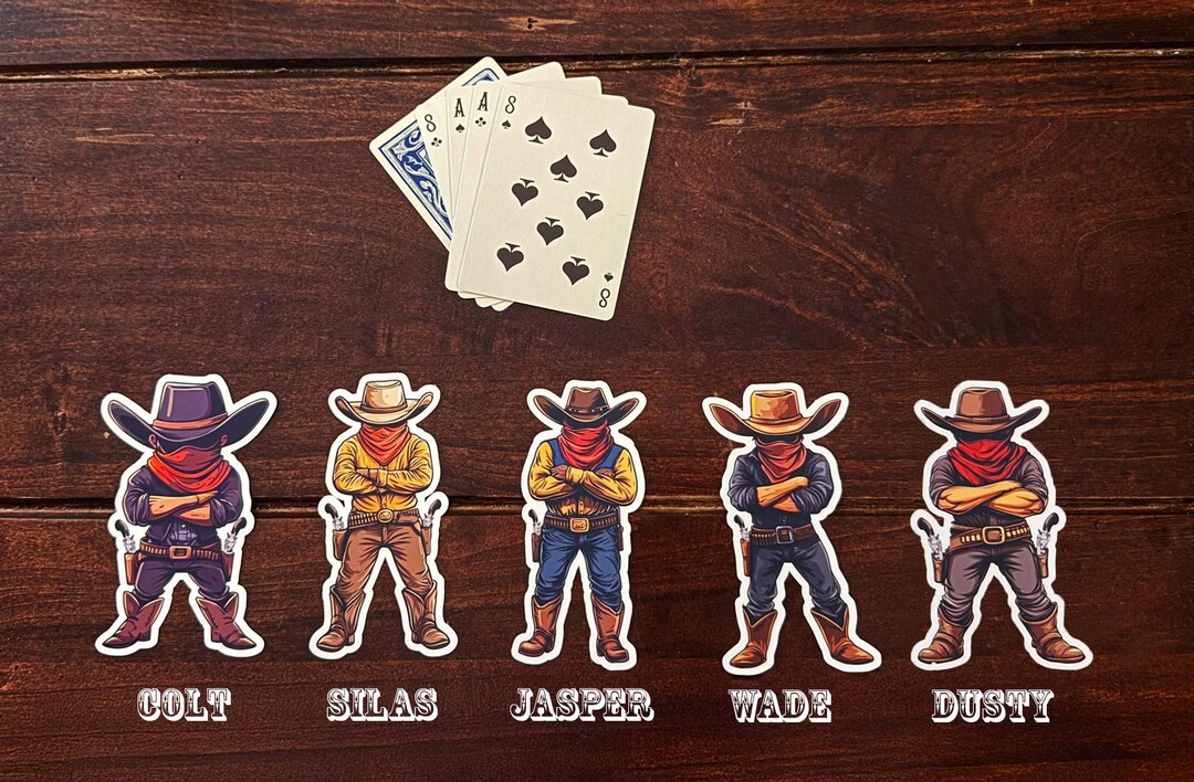 Outlaw Sticker Set - Colt, Jasper, Wade, Silas, and Dusty -- Die Cut ...