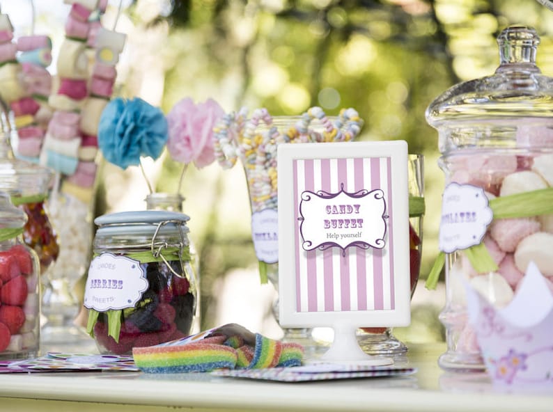 Candy Buffet Labels and Sign - Party Favor - Direct Download - Cutting ...