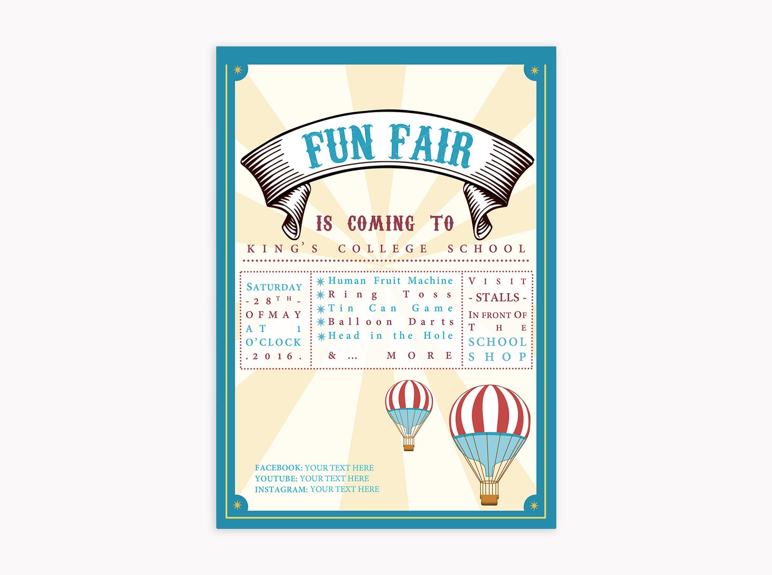 Fun Fair Poster - School Fair - Customize Editable & Printable - PDF ...