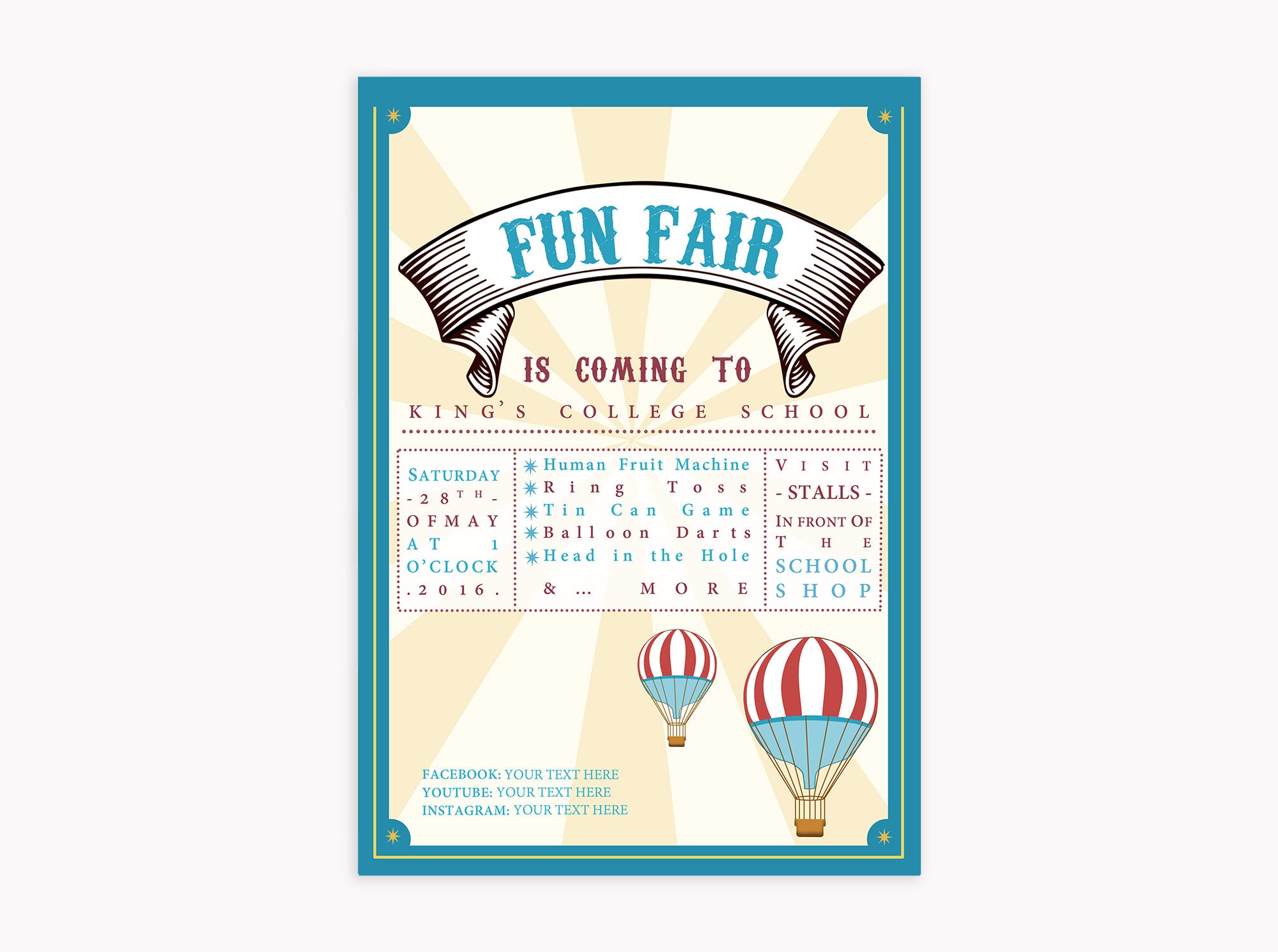 Fun Fair Poster - School Fair - Customize Editable & Printable - PDF ...