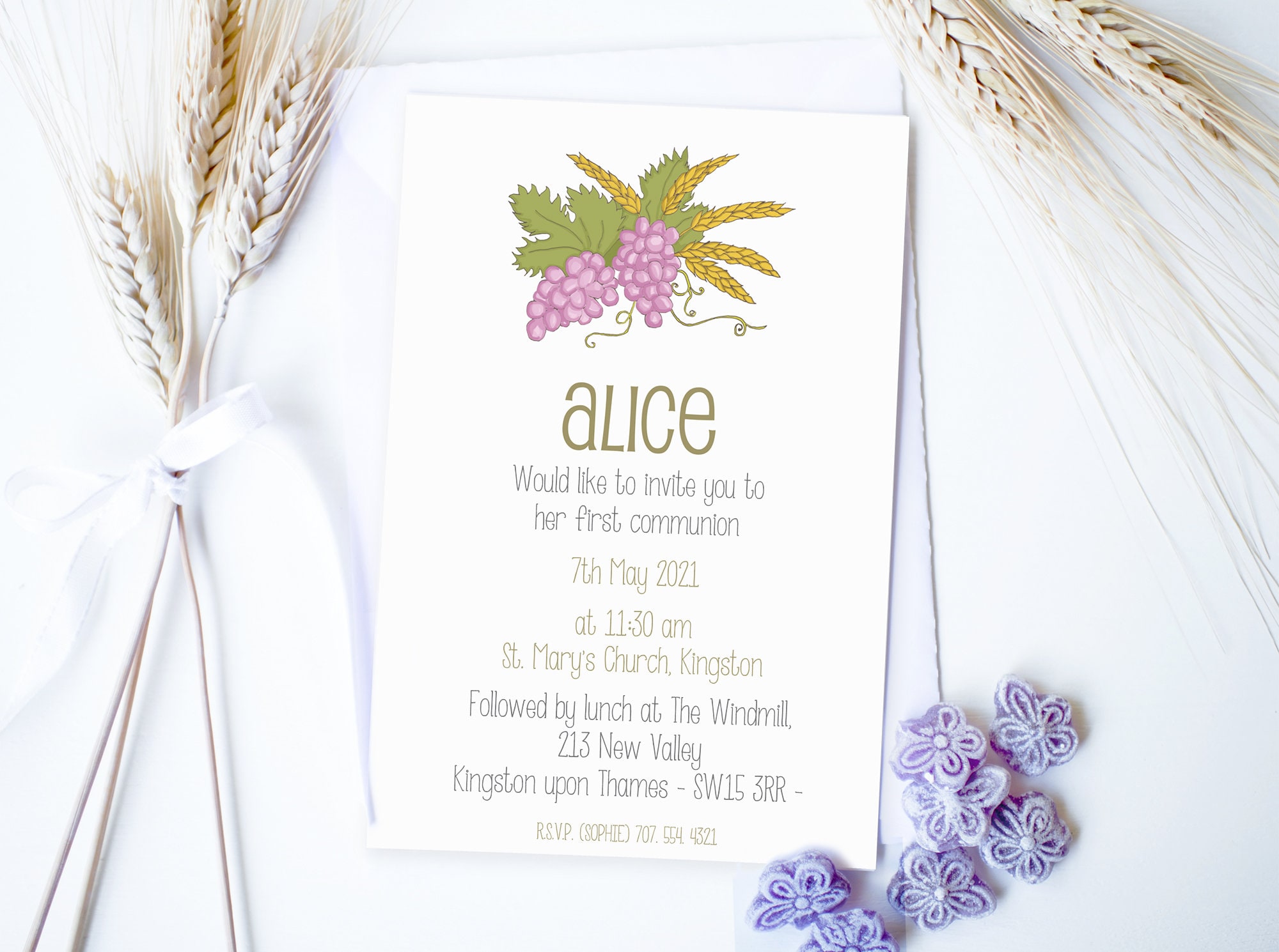 First Communion Labels Girl Custom Party Sticker Tags | Etsy