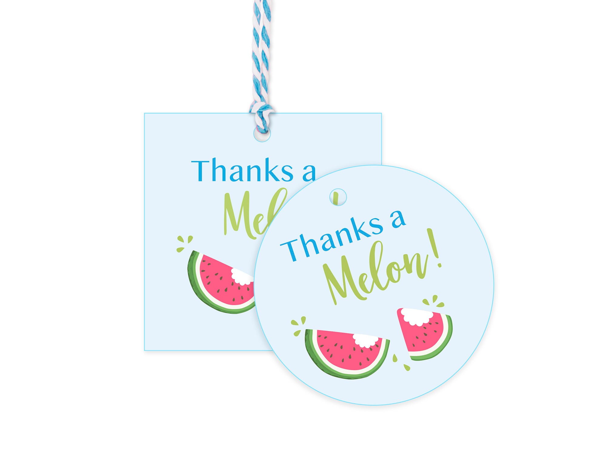 Watermelon Party Tags - Labels - 2 Colours Pink and Blue - Party Bag ...