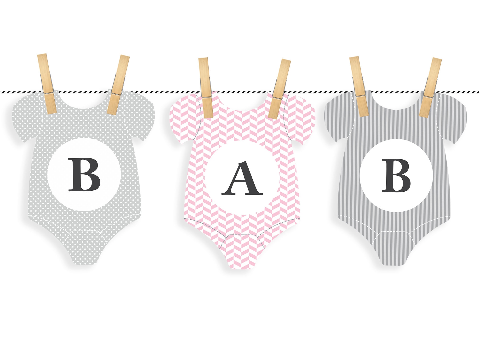 Grey And Pink Baby Banner Template