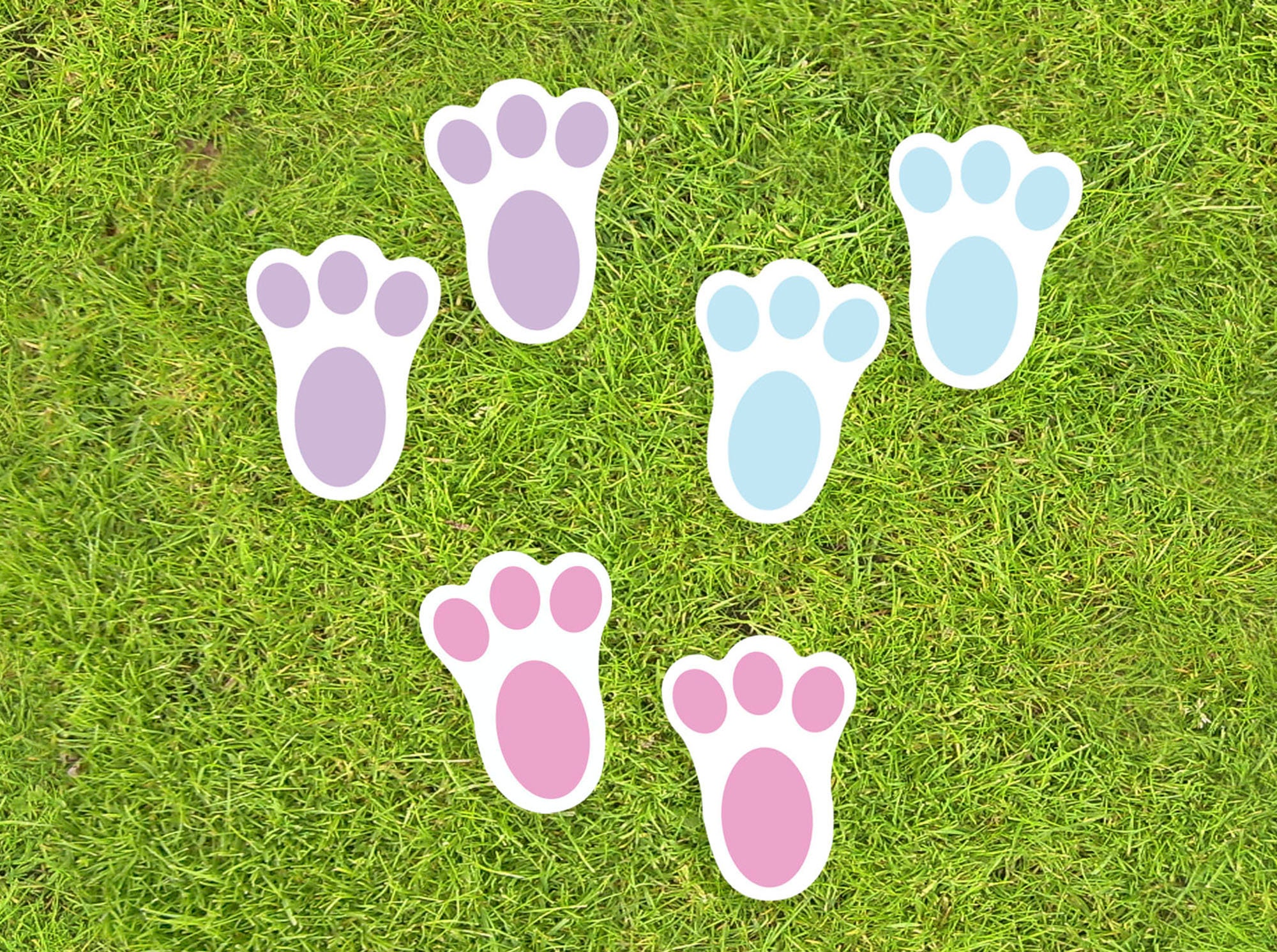 Easter Bunny Paws - Footprints Printables - Floor Decal - Easter Hunt ...
