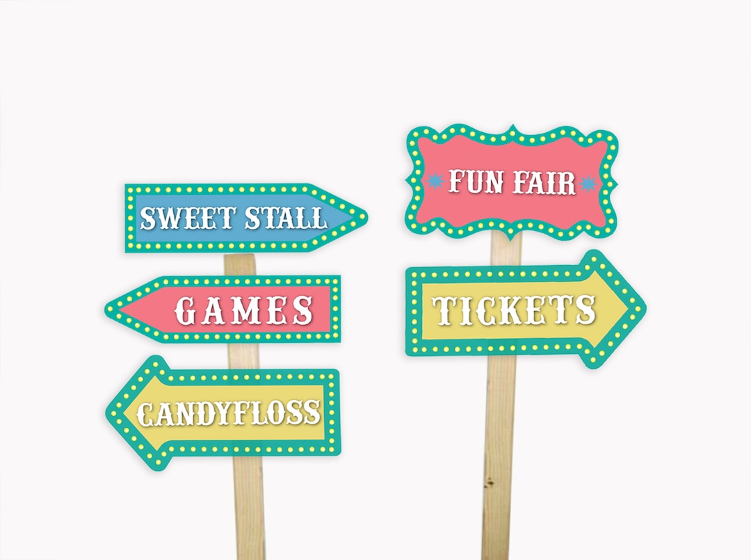 Fun Fair Signs - Cricut - Silhouette Cutting Files - Pdf, DXF, EPS, SVG ...