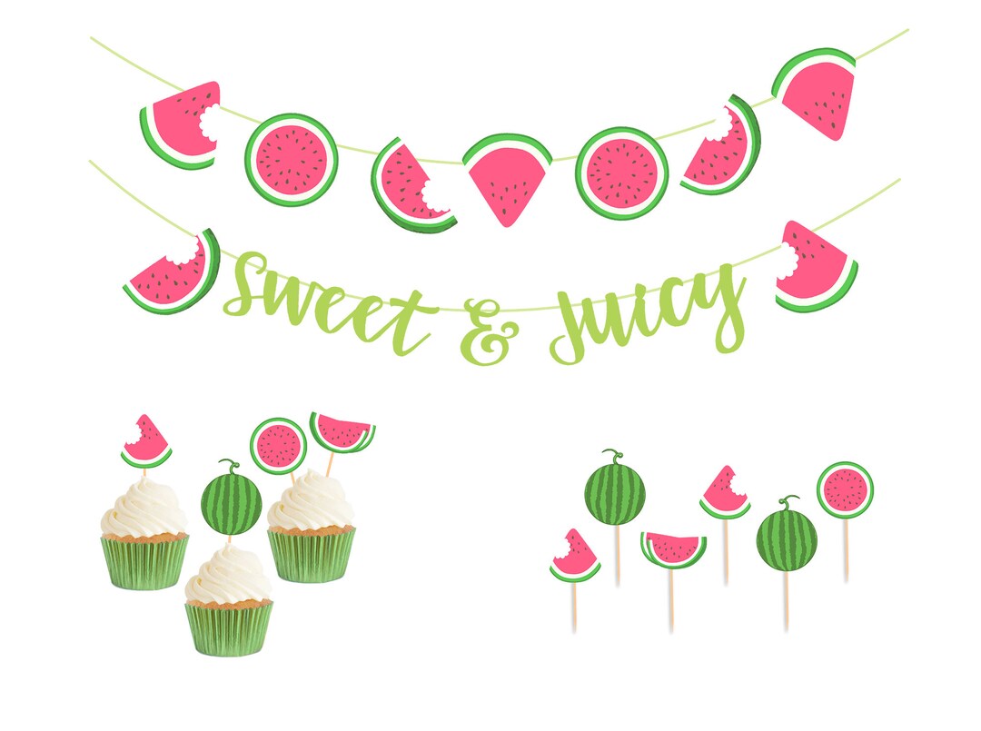Watermelon Party Bundle - 3 Products - Watermelon Garland, Sweet ...
