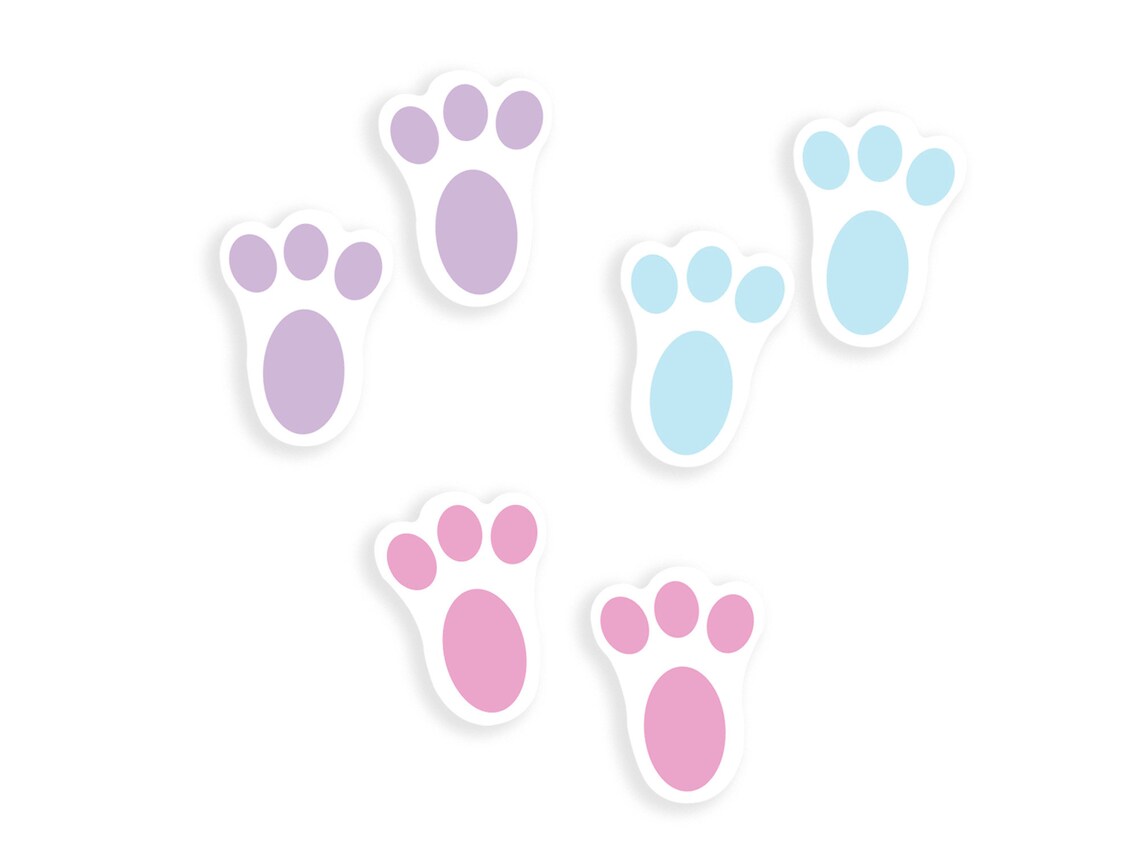 Easter Bunny Paws - Footprints Printables - Floor Decal - Easter Hunt ...