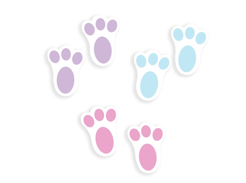 Easter Bunny Paws - Footprints Printables - Floor Decal - Easter Hunt ...