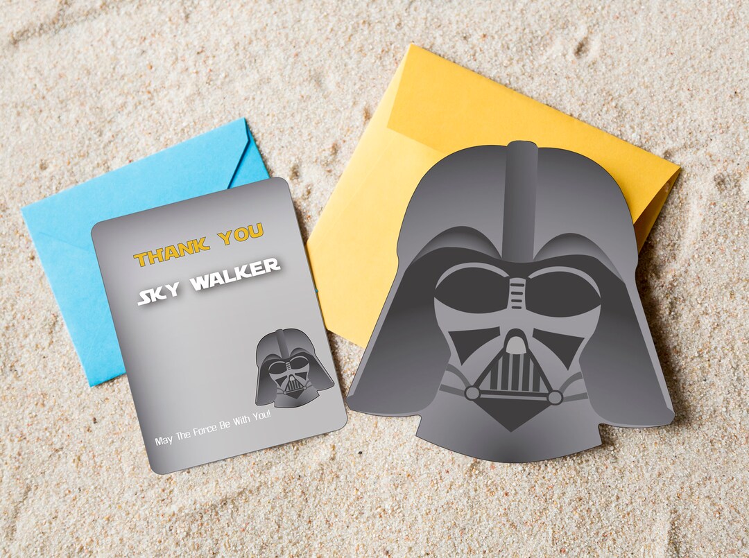 Darth Vader Invitation and Thank You Card Stationary Set - Etsy