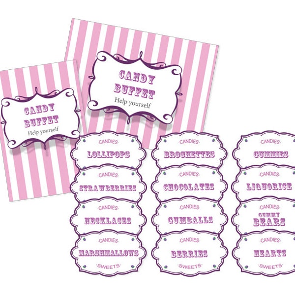 Candy Buffet Tags - Etsy