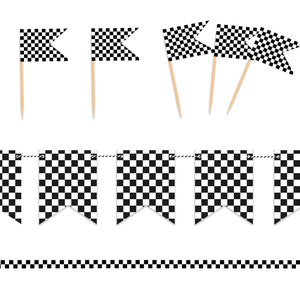 Racing Checkered Pattern - Strips for Cocktail Sticks, Cake and Other ...