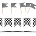 Racing Checkered Pattern - Strips for Cocktail Sticks, Cake and Other ...