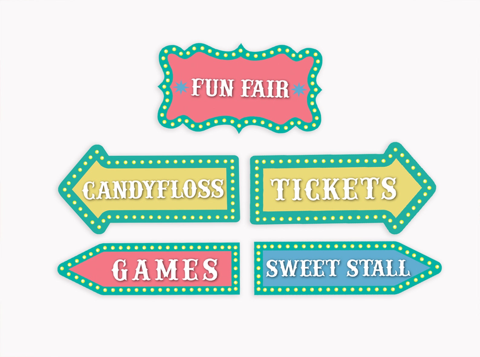Fun Fair Signs Cricut Silhouette cutting files Pdf DXF | Etsy