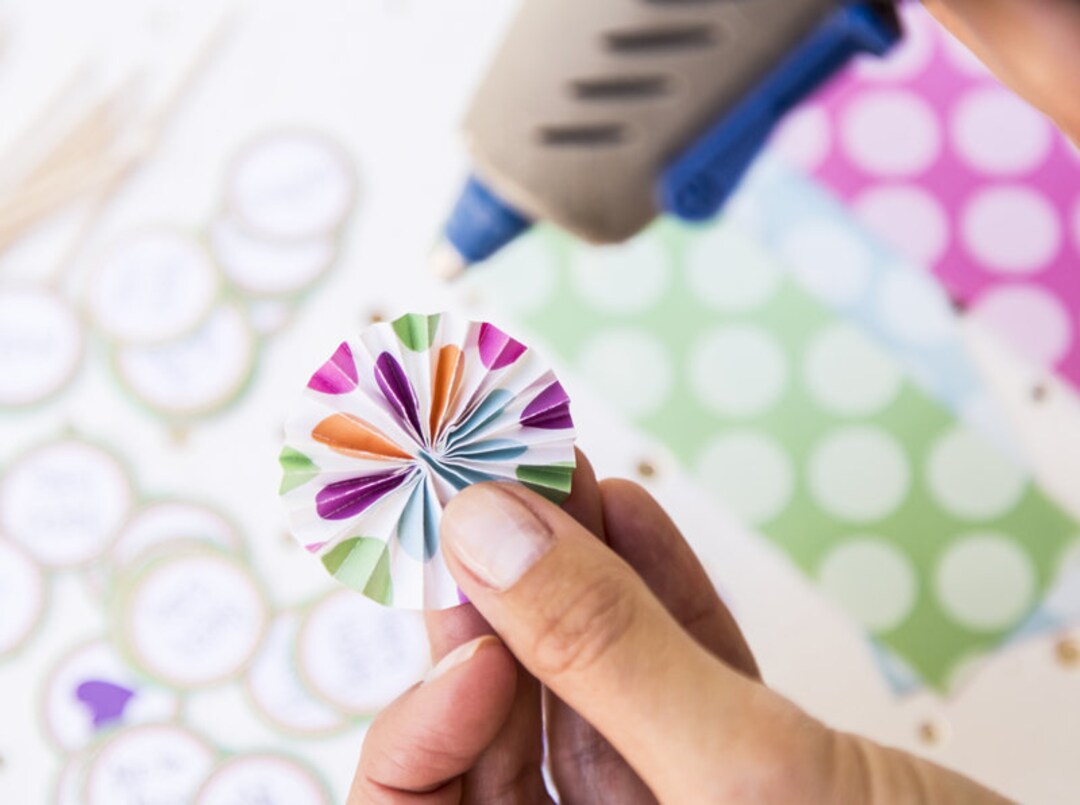 Miniature and Medium DIY Paper Fan Sticks - Instant Download - Party ...