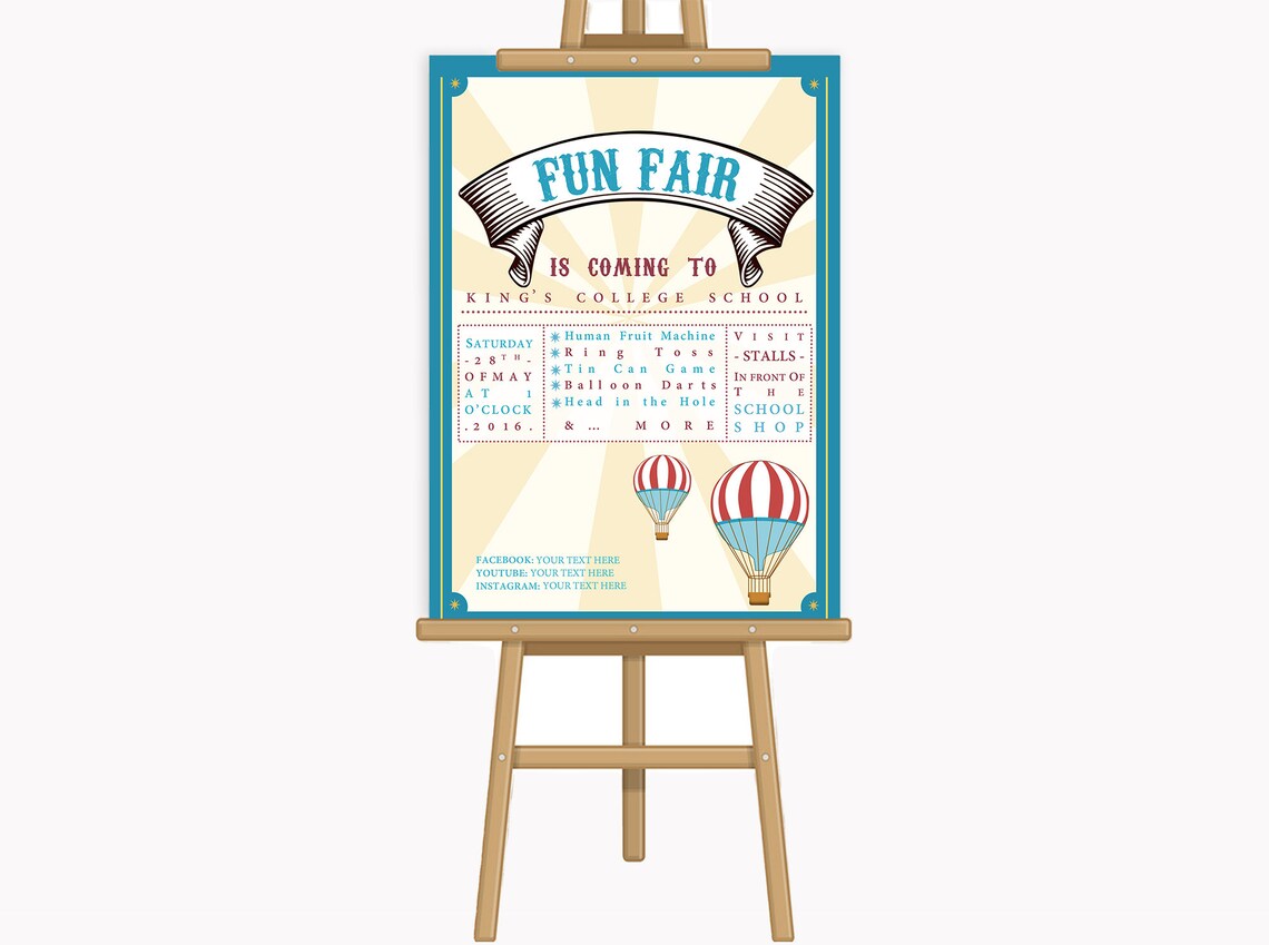 Fun Fair Poster - School Fair - Customize Editable & Printable - PDF ...