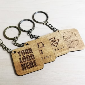 Pack of 50 Custom Rectangular Keychains With Business Logo, Engraved ...