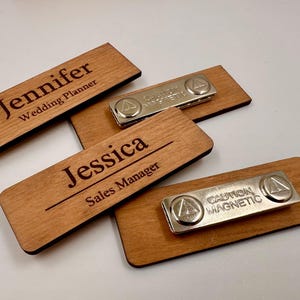 Name Tag Badge With Magnet Attachment | Personalized Wearable Magnetic ...