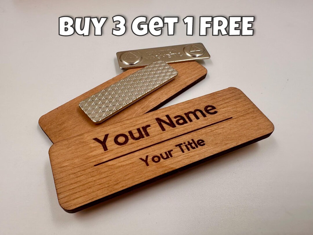 Personalized Name Tag Badge With Magnet Attachment | Wearable Magnetic ...