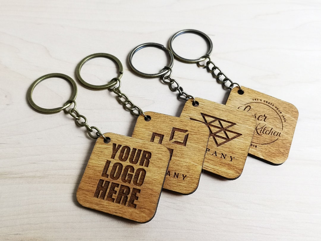 Custom Keychain With Business Logo, Engraved Keyring With Custom Text ...