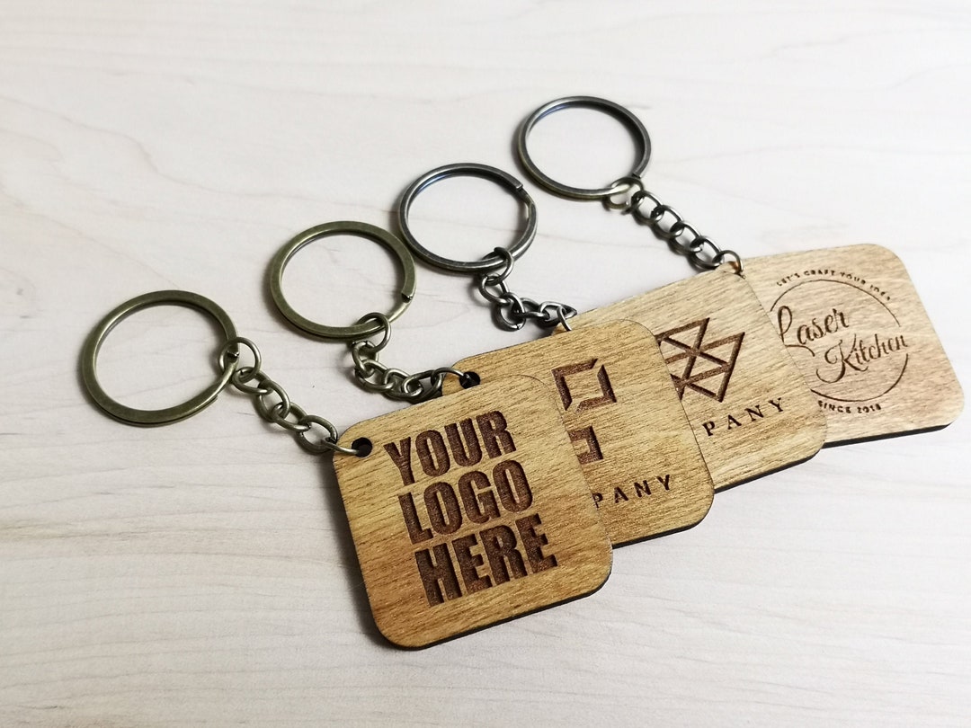 Pack of 50 Custom Rectangular Keychains With Business Logo, Engraved ...