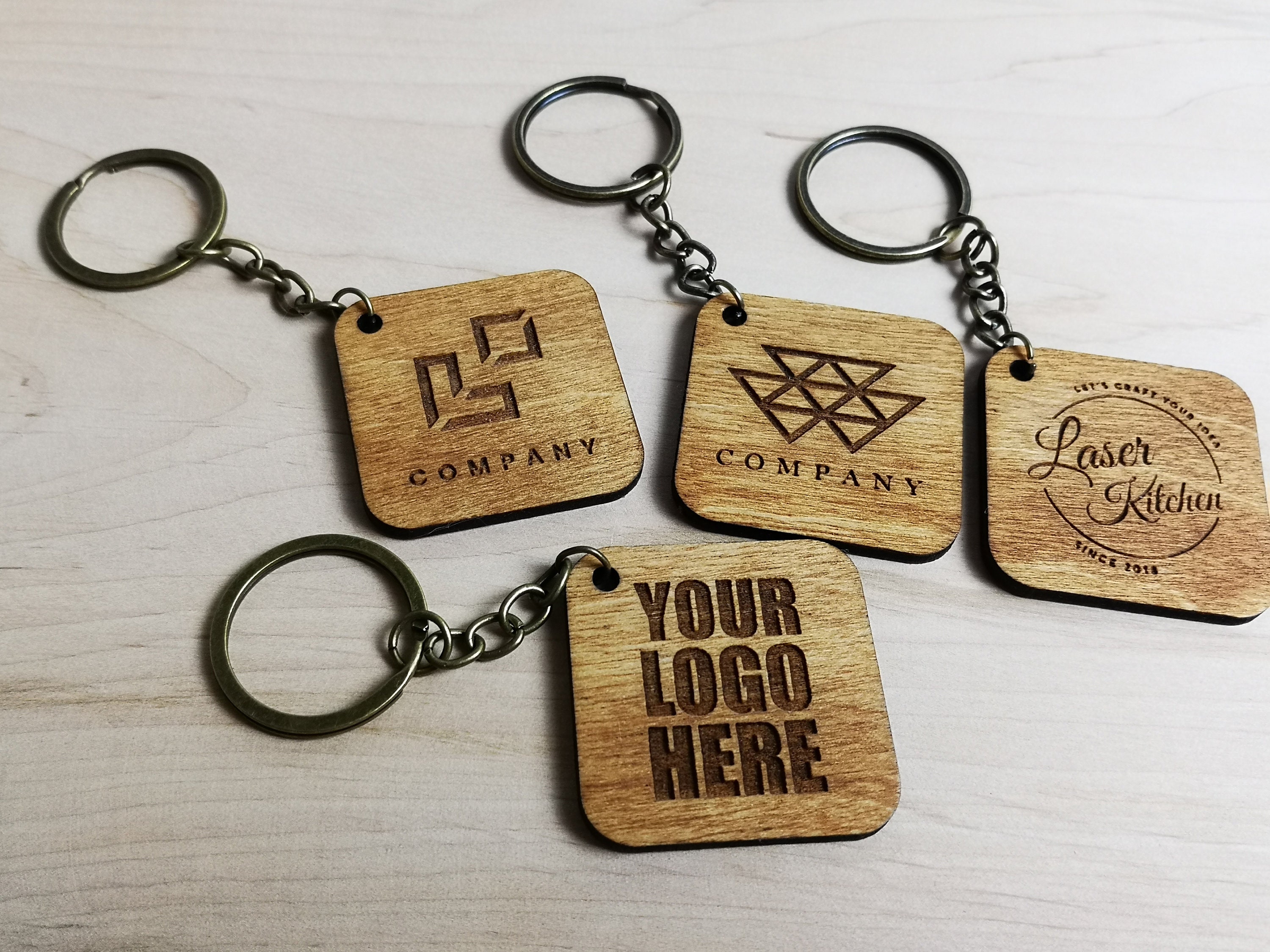 Custom Keychain With Business Logo Engraved Keyring With Etsy UK