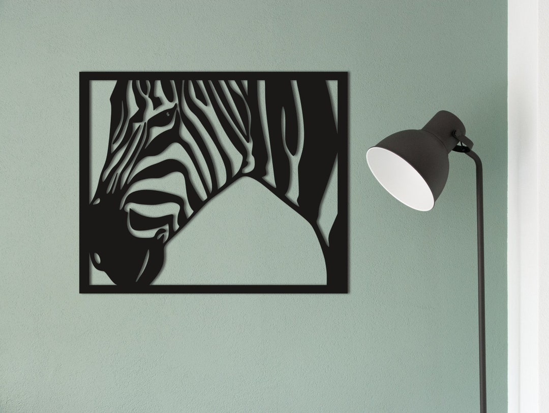 Décor de zèbre Art mural de zèbre en bois, cadeau pour les amoureux de ...