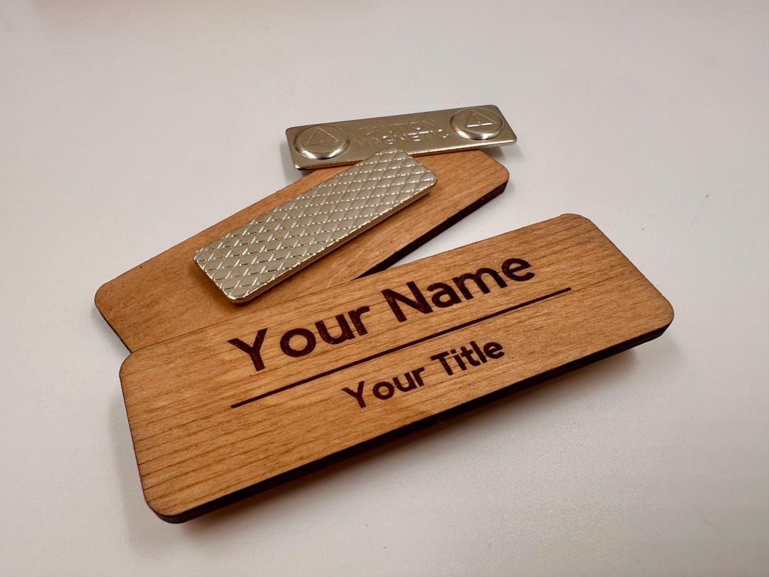 Personalized Name Tag Badge With Magnet Attachment | Wearable Magnetic ...
