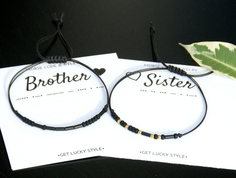 Brother Sister Morse Code Bracelet Set,matching Sibling Jewelry,brother ...