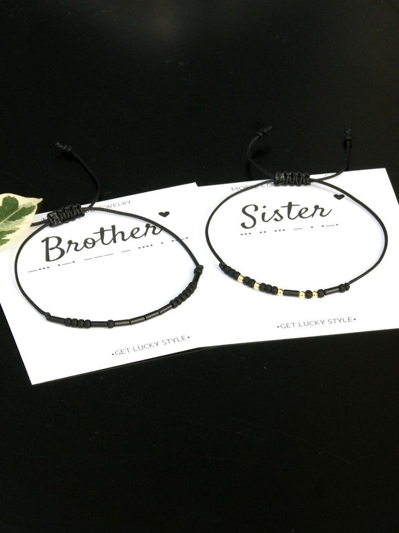 Brother Sister Morse Code Bracelet Set,matching Sibling Jewelry,brother ...