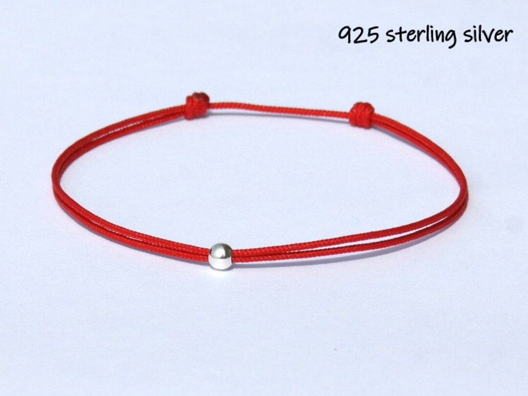 Red String Bracelet Kaballah Bracelet Sterling Silver Amulet Red String ...
