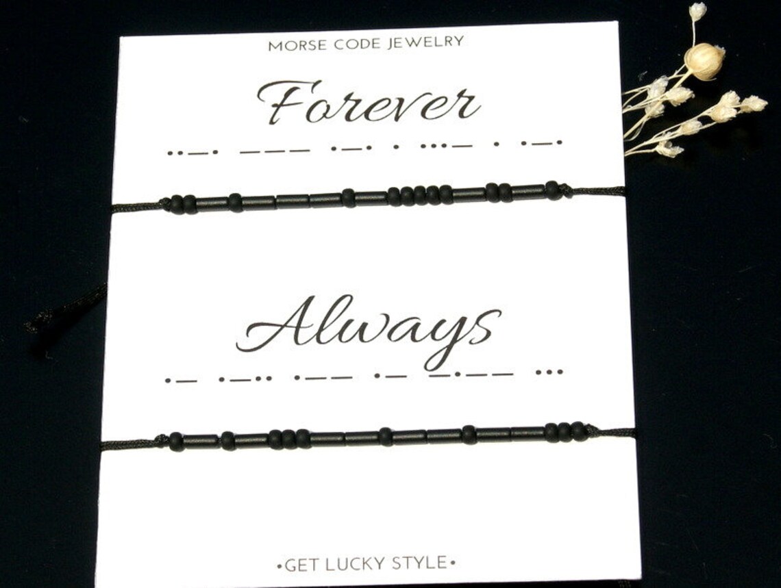 Always Forever Morse Code Bracelet Matching Couple Bracelet - Etsy