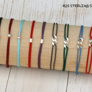 Waterproof Surfer Cord Bracelet With Sterling Silver Rings ,adjustable ...