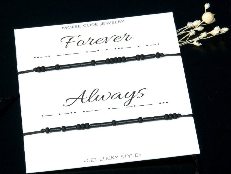 Always Forever morse code bracelet Matching couple bracelet | Etsy