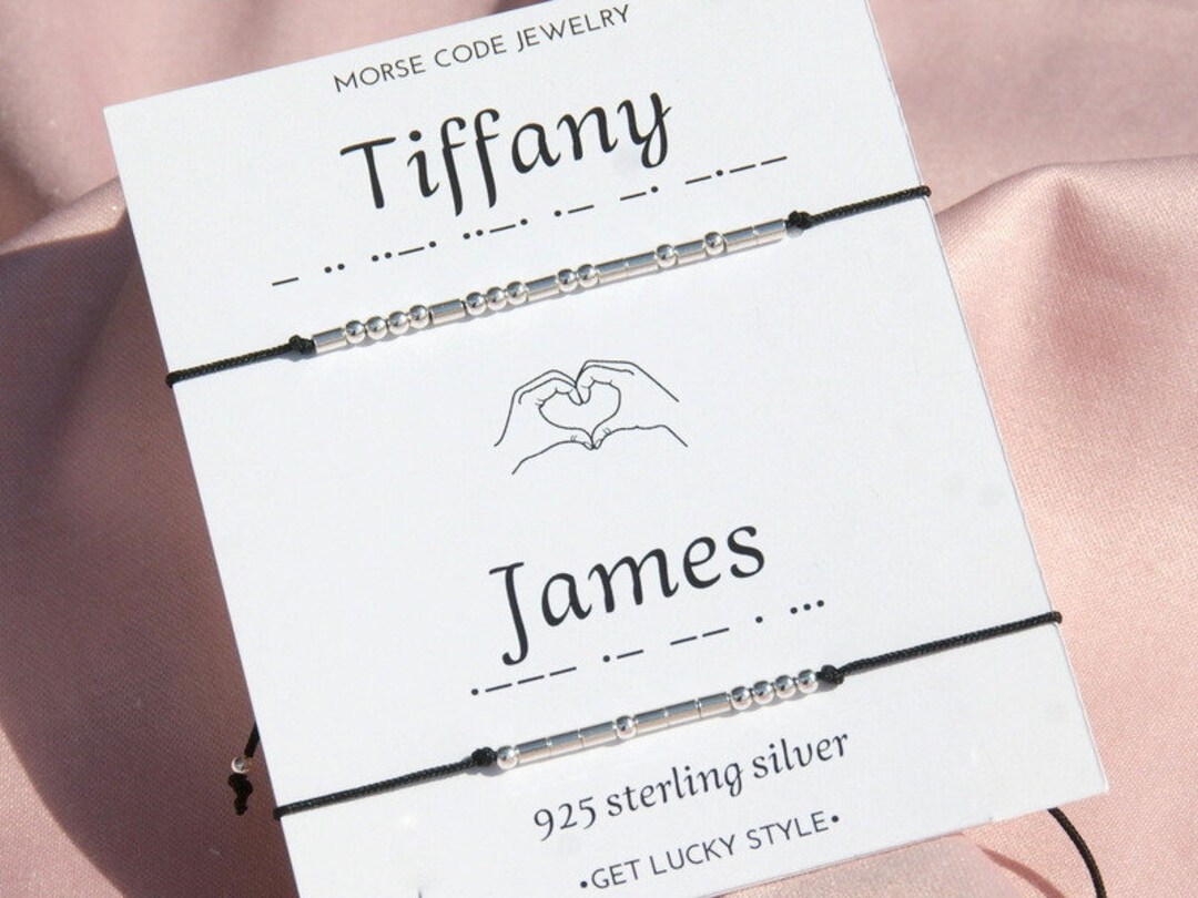 Couple Name Morse Code Braceletcouples Bracelets Set - Etsy