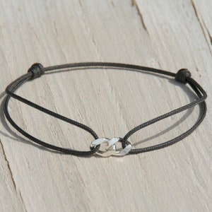 Waterproof Surfer Cord Bracelet With Sterling Silver Rings ,adjustable ...