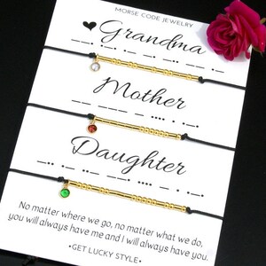 3 Generation Bracelet Set Mother Daughter Gift Morse Code Bracelet With ...