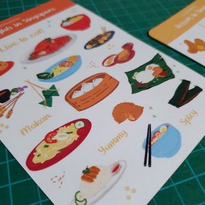 Cute Singapore Local Food Stickers (set of 2) - Etsy